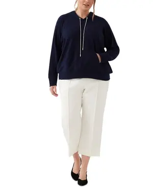 Karen Kane Rhinestone Drawstring Hoodie Sweatshirt