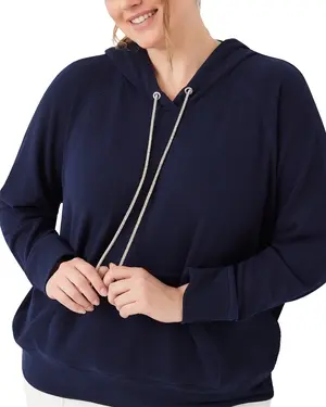 Karen Kane Rhinestone Drawstring Hoodie Sweatshirt