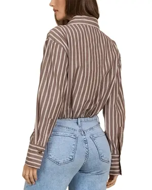 Vintage Havana Cotton Blend Elastic Hem Blouse