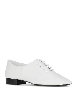 Jeffrey Campbell Swingdance Leather Oxford Flats - White