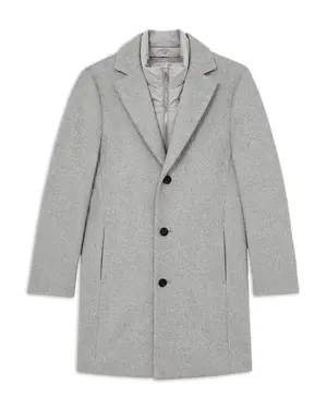 REISS Gable Removable Gilet Single Breast Overcoat