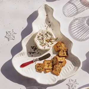 VIETRI Pietra Natale Figural Tree Platter
