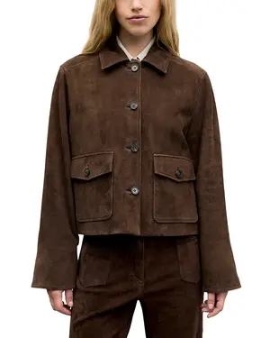 Gerard Darel Pola Suede Button Front Jacket