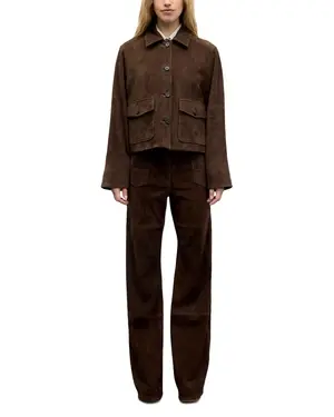 Gerard Darel Pola Suede Button Front Jacket