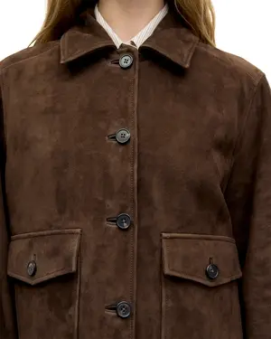 Gerard Darel Pola Suede Button Front Jacket