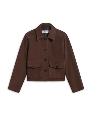 Gerard Darel Pola Suede Button Front Jacket