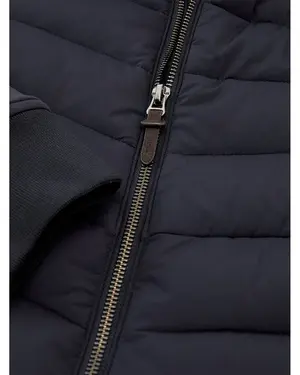 REISS Calvorn Stand Collar Zip Interlock Quilted Jacket