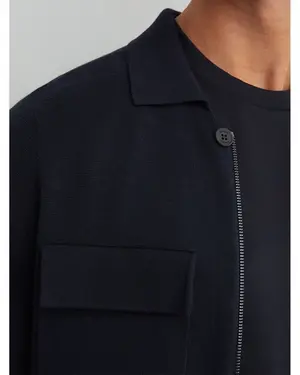 REISS Fleetwood Concealed Placket Pocket Zip Jacket