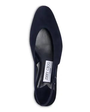 JIMMY CHOO Eyla Suede Slingback Pumps - Marine