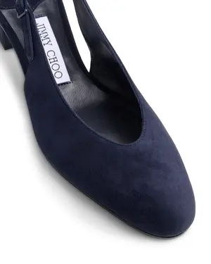 JIMMY CHOO Eyla Suede Slingback Pumps - Marine