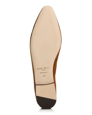 JIMMY CHOO Margot Pointed Flats - Tan/amber