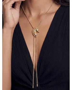 Ettika Stallion Bolo Lariat Necklace, 34