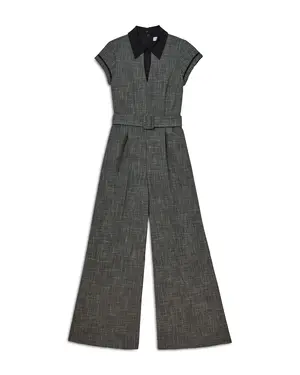 REISS Bella Belted Wide Leg Jumpsuit