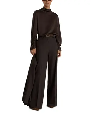 REISS Meena Silk High Neck Blouse