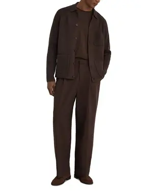 REISS Fitzwilliam Button Front Cardigan - Chocolate