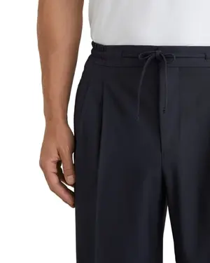 REISS Arden Relaxed Drawstring Trousers - Navy