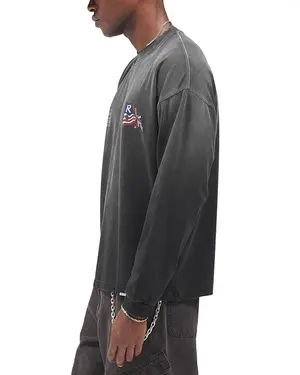 REPRESENT Eagle Flag Cotton Logo Graphic Crewneck Shirt