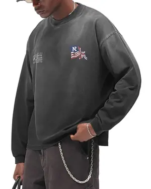 REPRESENT Eagle Flag Cotton Logo Graphic Crewneck Shirt
