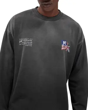 REPRESENT Eagle Flag Cotton Logo Graphic Crewneck Shirt