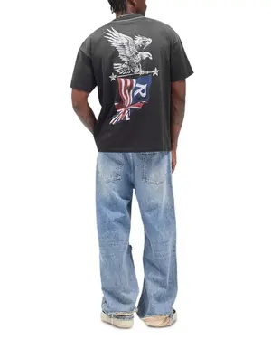REPRESENT Eagle Flag Cotton Logo Graphic Crewneck T-shirt