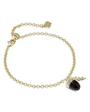 Kendra Scott Tiger's Eye Acorn Slider Bracelet - Gold/brown