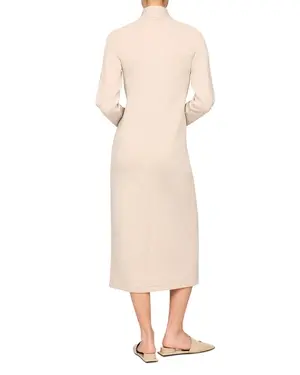 Spanx Airessentials Pintuck Zip Front Maxi Dress - Bone Heather