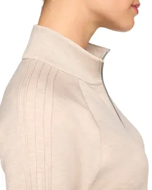 Spanx Airessentials Pintuck Zip Front Maxi Dress - Bone Heather