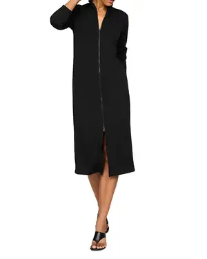 Spanx Airessentials Pintuck Zip Front Maxi Dress - Very Black