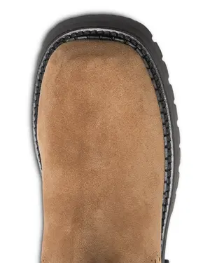 Free People Tried And True Brogue Scalloped Chelsea Boots - Camel Suede