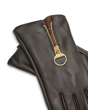 Barbour Arlene Zip Cuff Leather Tech Gloves