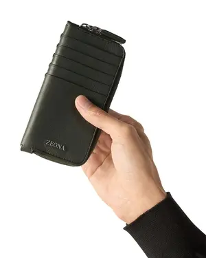 Zegna Secondskin Glazed Leather Card Case