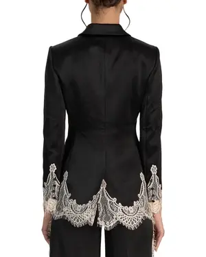 Alice + Olivia Breann Lace Trim Blazer