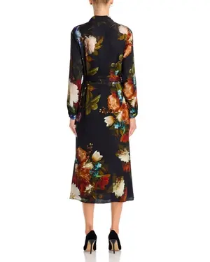 Elie Tahari The Kataleya Silk Blend Belted Shirt Dress