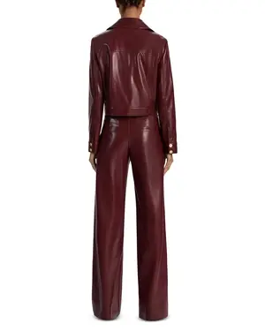 Alice + Olivia Alex Faux Leather Boxy Jacket - Cognac