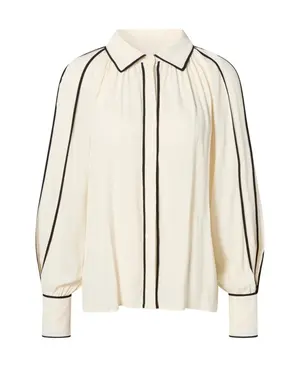 MALINA Bea Contrast Edge Chiffon Blouse