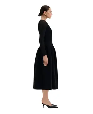 MALINA Elona Voluminous Knitted Midi Dress