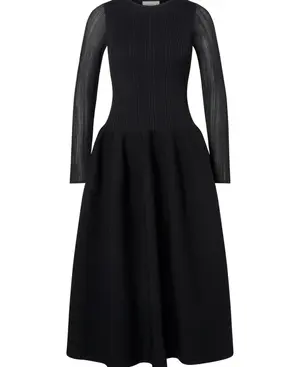 MALINA Elona Voluminous Knitted Midi Dress