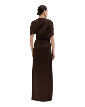MALINA Cassia Draped Fitted Maxi Dress