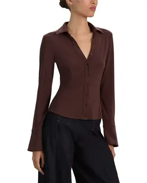 Alice + Olivia Freya Fitted Long Sleeve Shirt