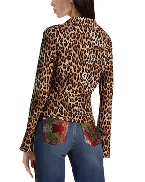 Alice + Olivia Freya Fitted Nipped Waist Button Down Top