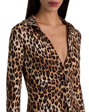 Alice + Olivia Freya Fitted Nipped Waist Button Down Top