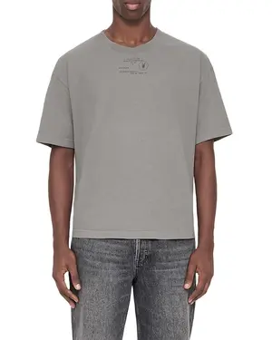 ALLSAINTS Raphy Cotton Jacks Place Logo Crewneck T-shirt - Fossil Grey