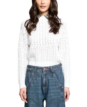 Central Park West Wren Bandana Printed Twofer Sweater