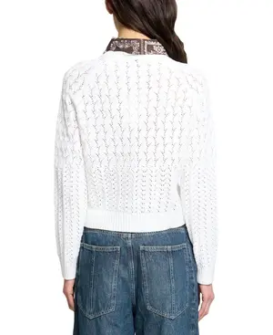 Central Park West Wren Bandana Printed Twofer Sweater