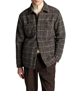 Vince Sherpa Lined Check Shirt Jacket