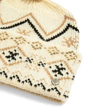 V. Fraas Fair Isle Metallic Pom-pom Beanie Exclusive
