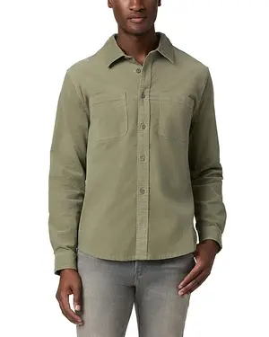 Paige Carmody Cotton Blend Micro Cord Pocket Shirt - Cedar Moss