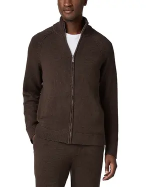 Paige Falberg Cotton & Cashmere Stand Collar Zip Sweater