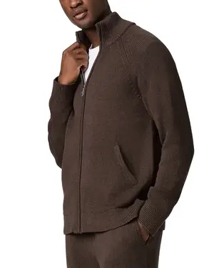 Paige Falberg Cotton & Cashmere Stand Collar Zip Sweater