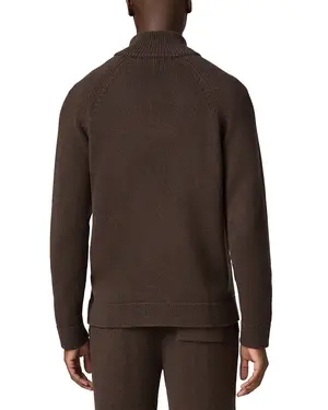 Paige Falberg Cotton & Cashmere Stand Collar Zip Sweater
